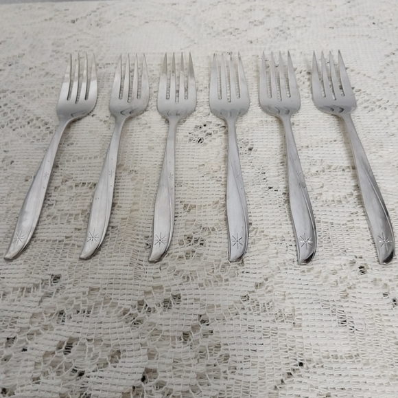 Oneida | Dining | Twin Star 6 Oneida Community Stainless Salad Forks ...
